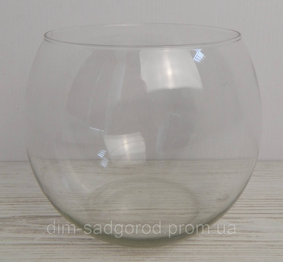 Купить Ваза стеклянная прозрачная Шар H15см 2 7л цена 415 ₴ — Prom Ua