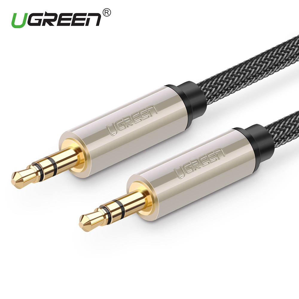 Кабель аудіо UGREEN Jack 3.5mm на Jack 3.5mm Audio Aux Cable Net Braid 3m (чорний) (ID ...