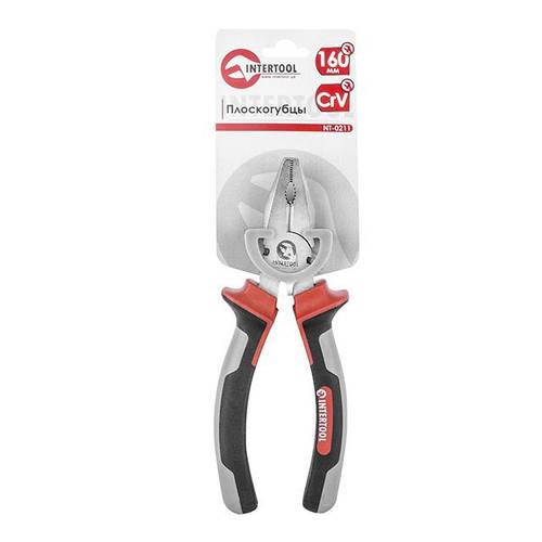 Плоскогубцы 160 мм CrV с изолированными рукоятками INTERTOOL NT-0211, цена 93 грн — Prom.ua (ID ...