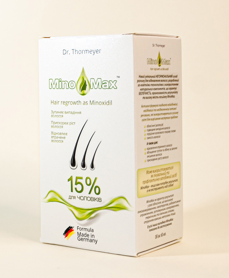 MinoMax 15% (МіноМакс 15%) міноксидин лосьон рідина від випадіння ...