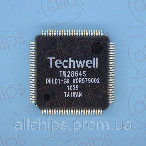 Купить Декодер видео TechWell TW2864S-LD1-GR QFP100, цена 453.28 грн ...