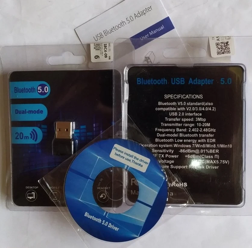 Купить Двухрежимный Bluetooth 5.0 Адаптер USB на чипе Realtek RTL8761 ...
