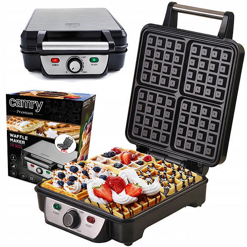 Вафельниця Camry CR 3025 для 4 квадратних бельгійських вафель (XXL ...