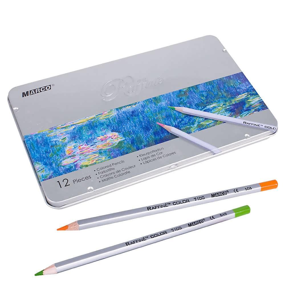Купити Олівці кольорові Marco Raffine в метал. пеналі 12 шт., ціна 123 ...