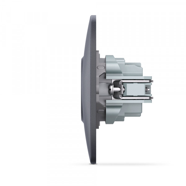 Купить Videx Binera Розетка одинарна із заземленням чорний графіт цена 156 ₴ — Prom Ua Id