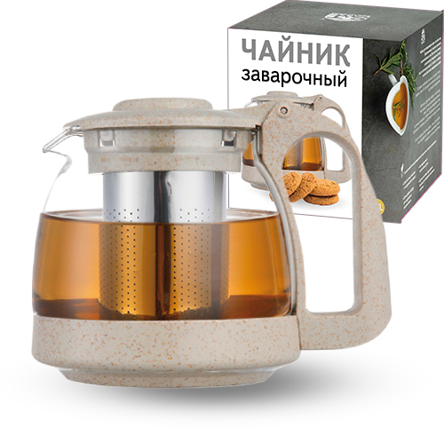 Заварочный Чайник 700мл (эко Пластик+ Боросиликатное, Упрочненное ...