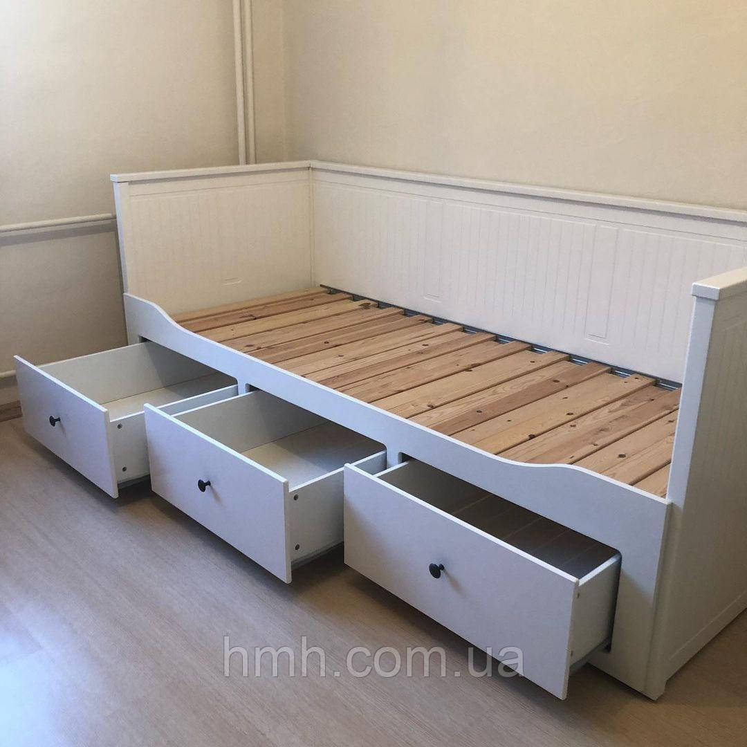 Купить IKEA HEMNES кушетка раскладная, кровать белая с матрасами ASVANG ...