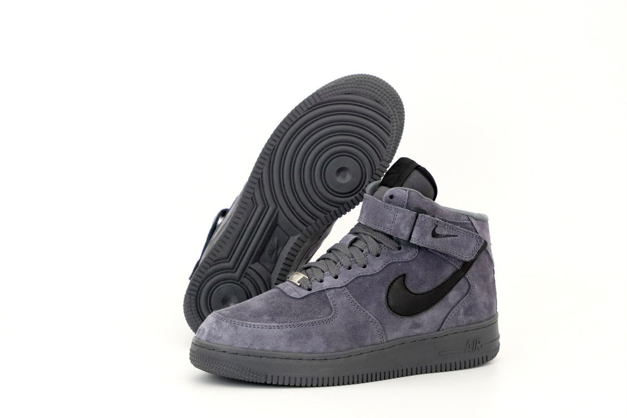 Кроссовки Мужские Зимние Nike Air Force Серые, Найк Форс, Натуральная ...