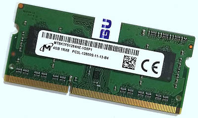 Оперативна пам'ять для ноутбука SODIMM Micron DDR3L 4Gb 1600MHz PC3L-12800S (MT8KTF51264HZ-1G6E2 ...