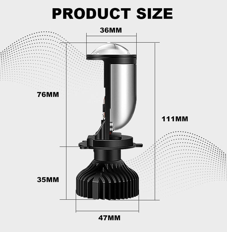 Світлодіодні Led Лампи Y6 H4 mini led lens Y6D Bi-Led H4 - 15000Lm ...