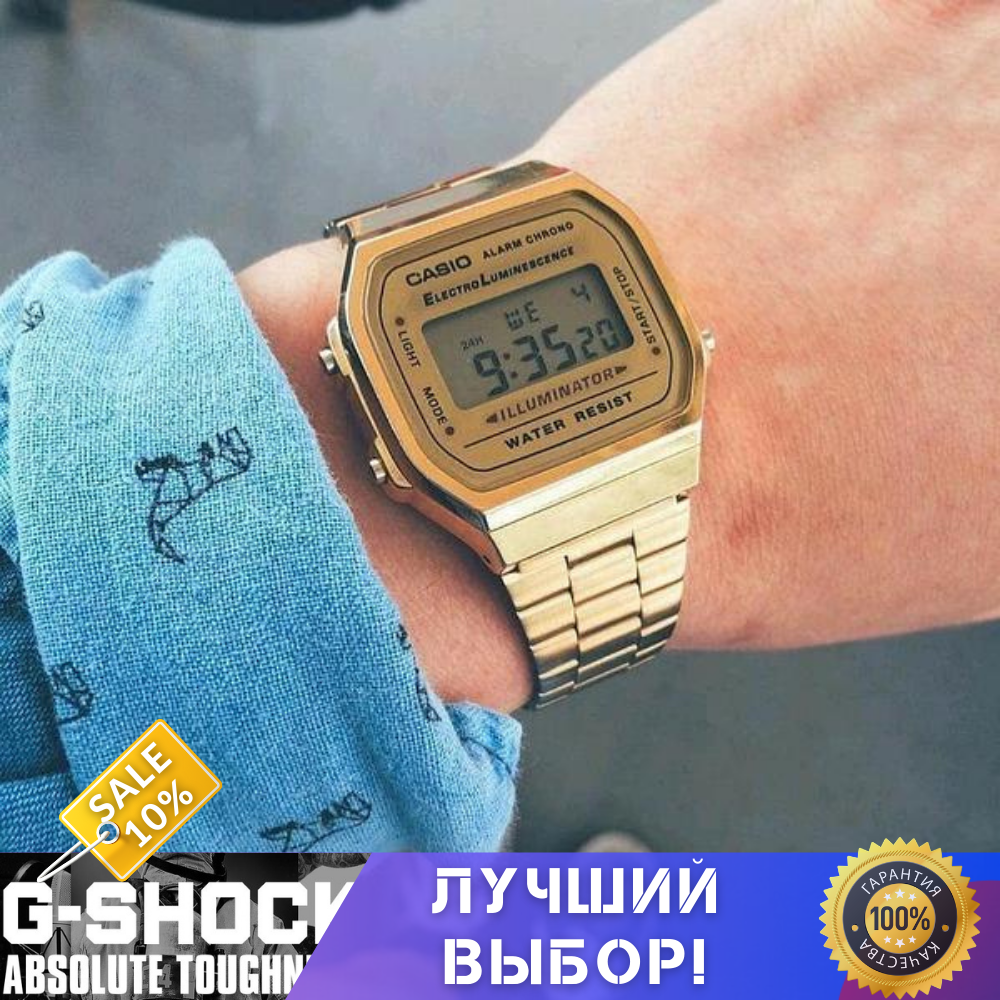 Купити Класичні металеві годинник Casio F-91W Illuminator Gold Касіо ...
