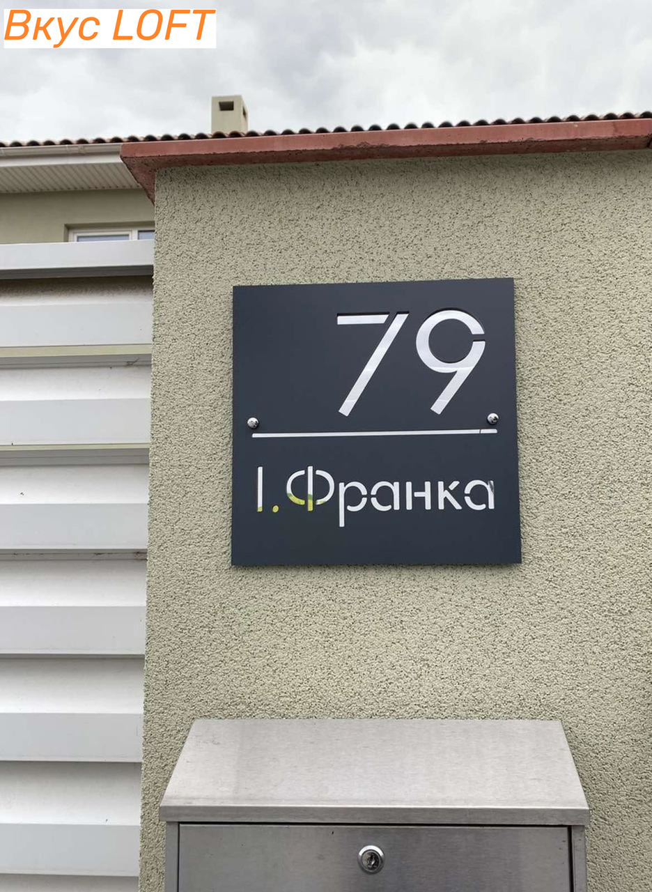 Купить Адресная табличка на дом в стиле лофт 30х30см. Адресная табличка ...