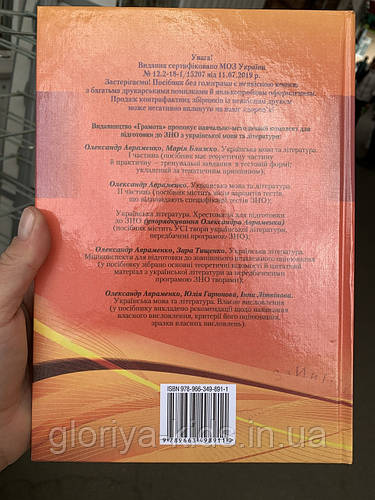 ЗНО Авраменко 2021 Українська мова та література Довідник Завдання в тестовій формі 1 частина