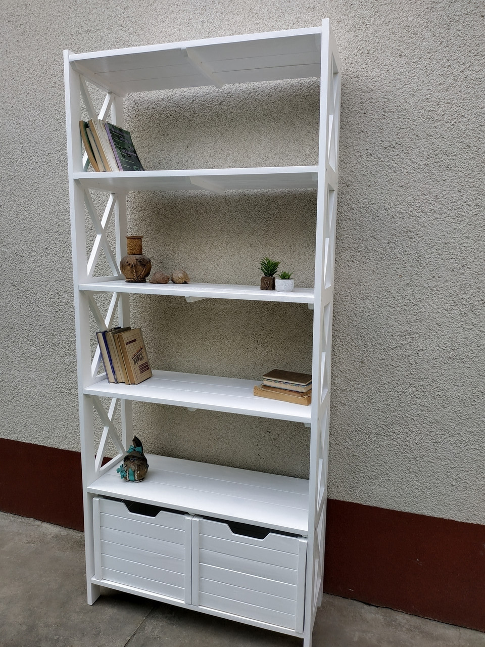 Деревянный Стеллаж с Ящиками 210*90*35 См Белый — Купить Недорого на ...
