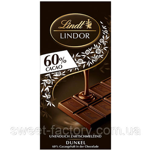 Купить Шоколад Lindt Lindor Dark Chocolate 60% 100g *годен до 04/2023 ...