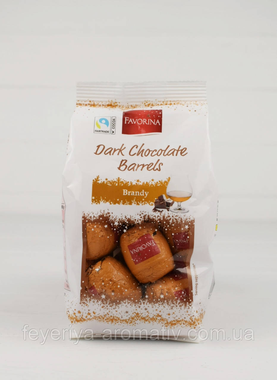 Шоколадные бочки с бренди Favorina Dark Chocolate Barrels Brandy 150 г ...