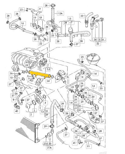 Купить Трубка термостата 022121050A Seat, Vw из нержавеющей стали, цена ...