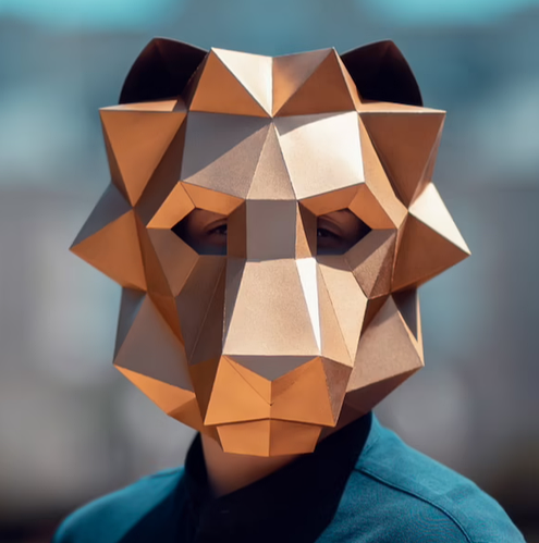 Papercraft маска "Лев" 3D +Акция, цена 220 грн — Prom.ua (ID#1490035219)