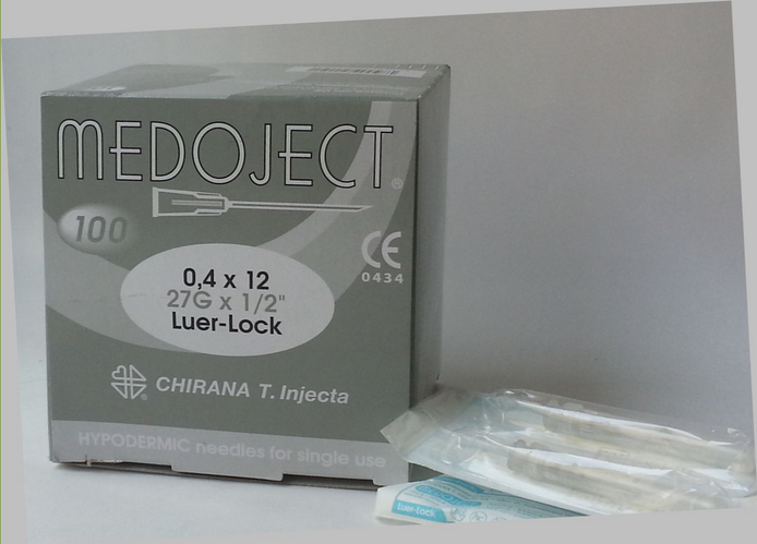 Голка ін'єкційна Medoject одноразова стерильна 27G 100шт (ID#1490326674 ...