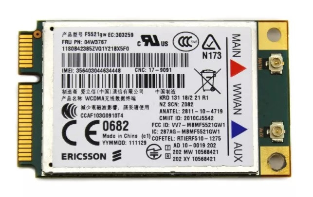 3G модем Ericsson F5521gw для ноутбука Lenovo T420 T520, T510, L420 ...