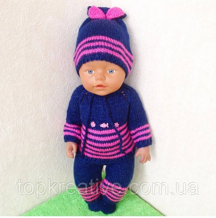 Вязаная Одежда на Baby Born Свитер Штанишки Шапочка и Носочки Одежда ...