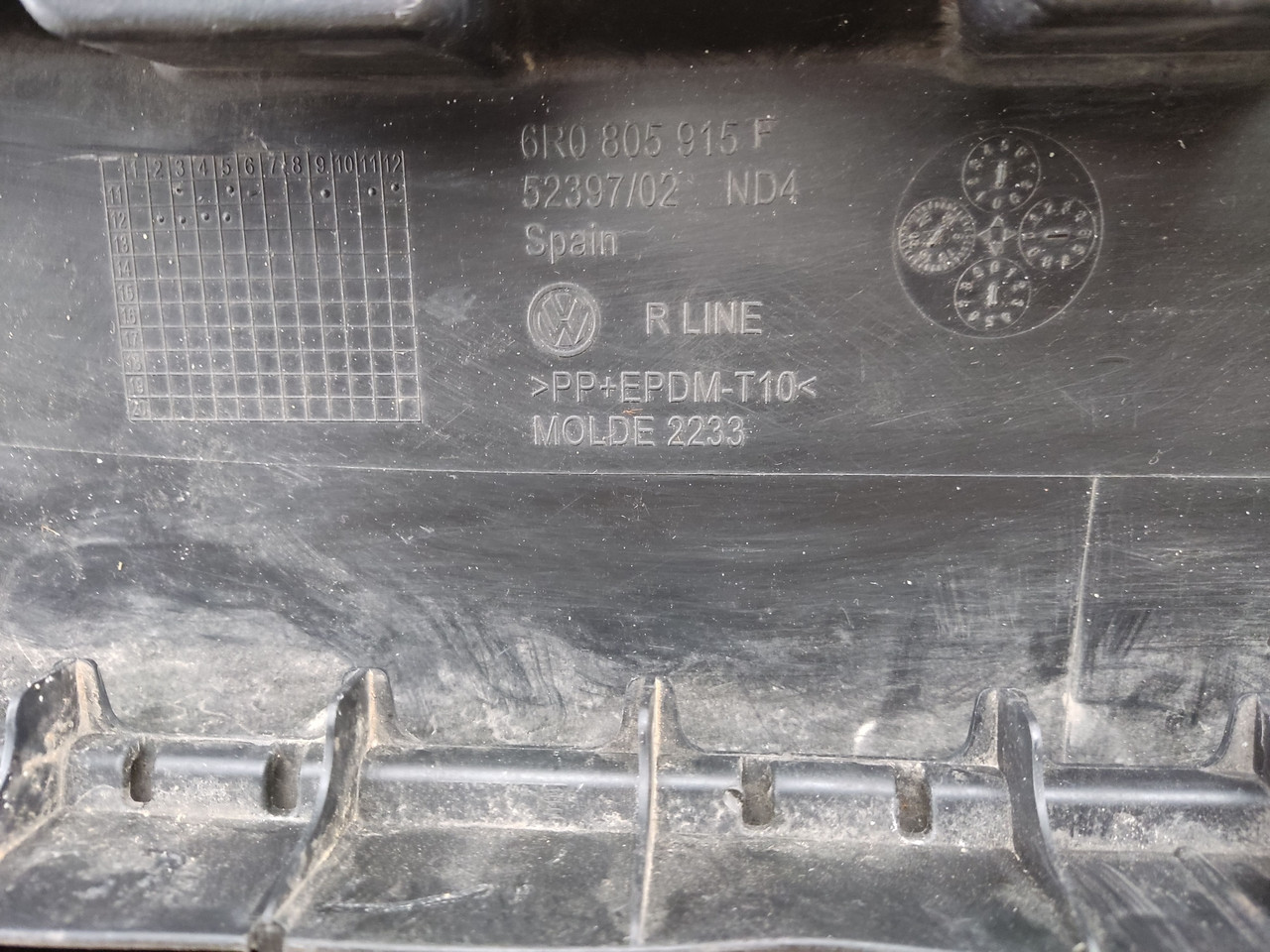 Купити Спойлер защита переднего бампера VW POLO 6R R-LINE (2010-2014 ...