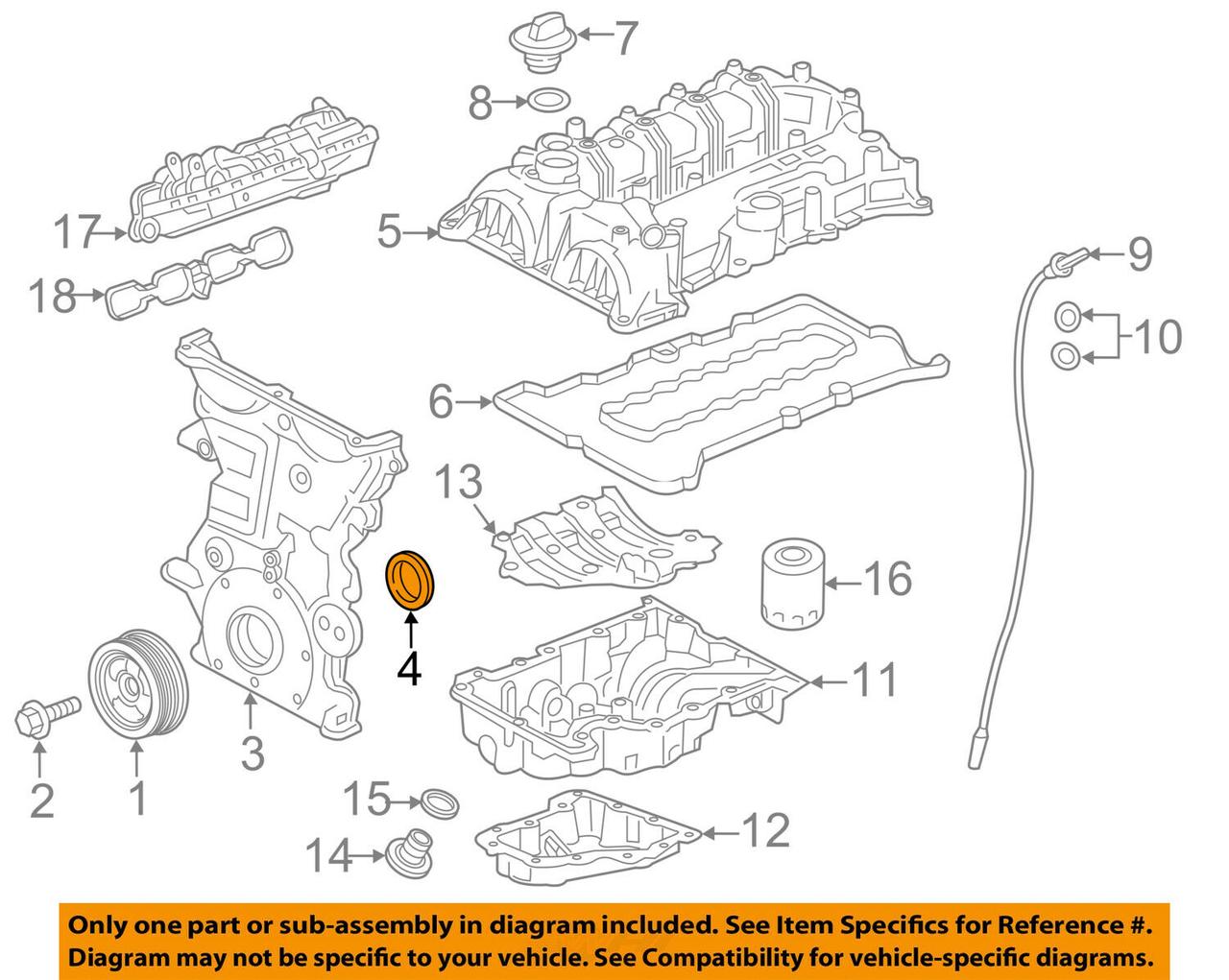 Сальник коленвала передний GM 12661527 1.4L 1.5L 2.0L Buick Encore ...