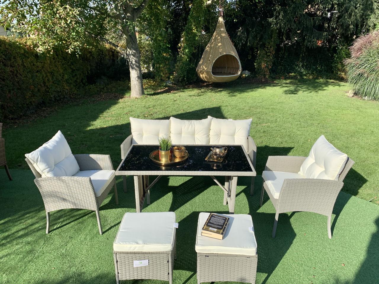 Комплект мебели из ротанга Modena - диван, стол, 2 кресла, 2 пуфа ...