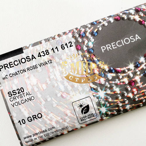 Клеевые стразы Preciosa, Crystal Volcano ss20(4.6-4.8mm)*100шт, цена ...