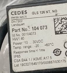 Купить Датчик оптический GLS 126 NT NO 104073 Cedes, цена 1800 грн — Prom.ua (ID#1496518860)