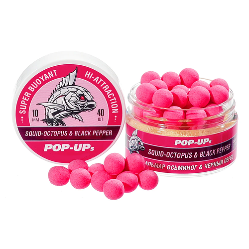 Плавальні бойли Pop-Up Carptronik Squid, Octopus, Black Pepper Кальмара ...