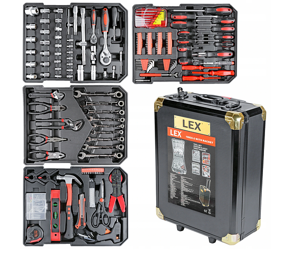 Купить Набор инструментов 186 ед. в чемодане LEX LXSS186, цена 3989 ...