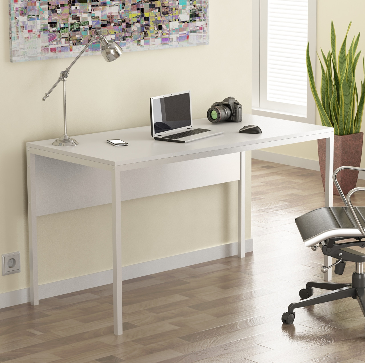 Современный стол письменный белый минимализм лофт L-2p Loft Design (ID ...