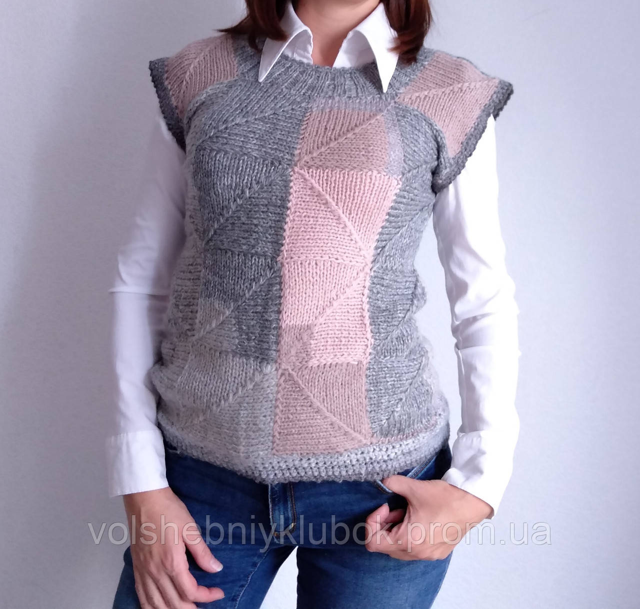 Женская Жилетка Вязаная Молодежная Р.42/44 (XS/S) Ручная Работа ...