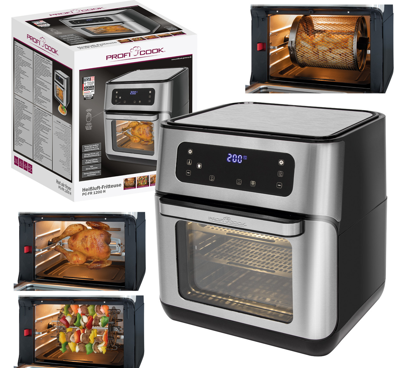 Многофункциональная электропечь PROFI COOK PC-FR 1200 H Hot Air Fryer ...