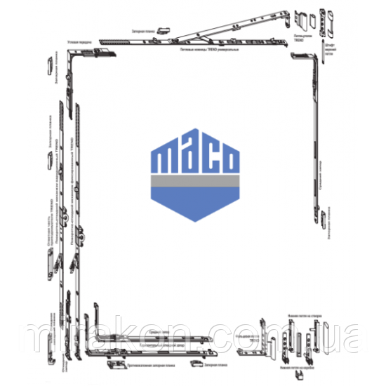 Комплект фурнітури MACO MULTI-MATIC: купить и установить в Одессе ...