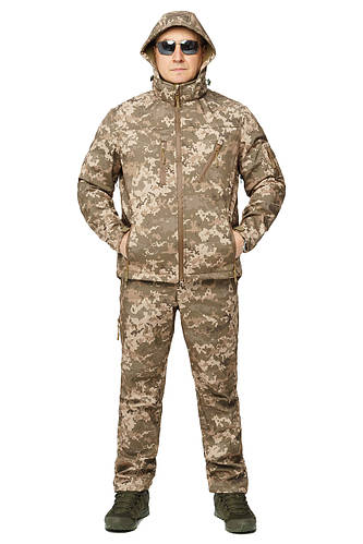 Костюм для риболовлі та полювання «Mavens SoftShell (Original)», непромокаючий, піксель, розмір ...