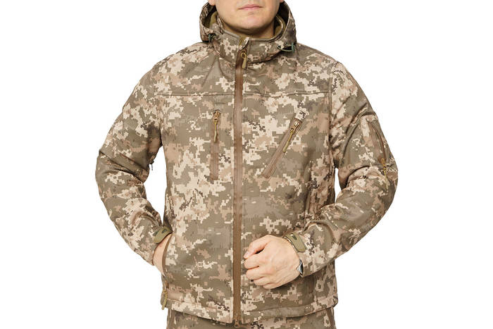 Костюм для риболовлі та полювання «Mavens SoftShell (Original)», непромокаючий, піксель, розмір ...