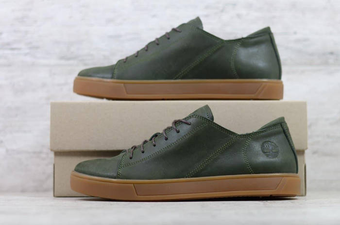 Купить Мужские кожаные кеды Timberland хаки ,тимберленд(только 41-й ...