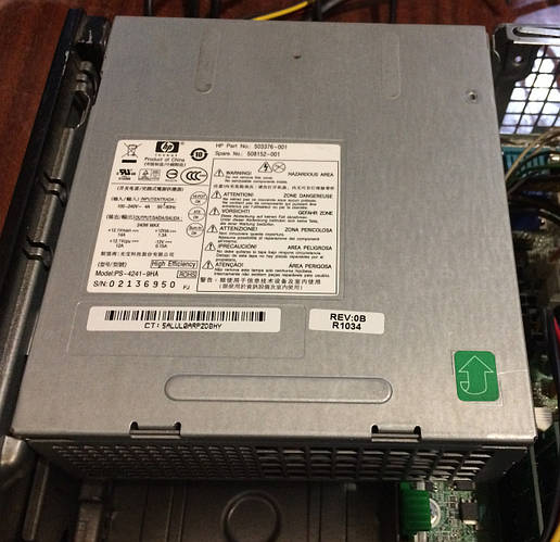 БУ оригинальный блок питания HP 503376-001 240W для системников Pro ...