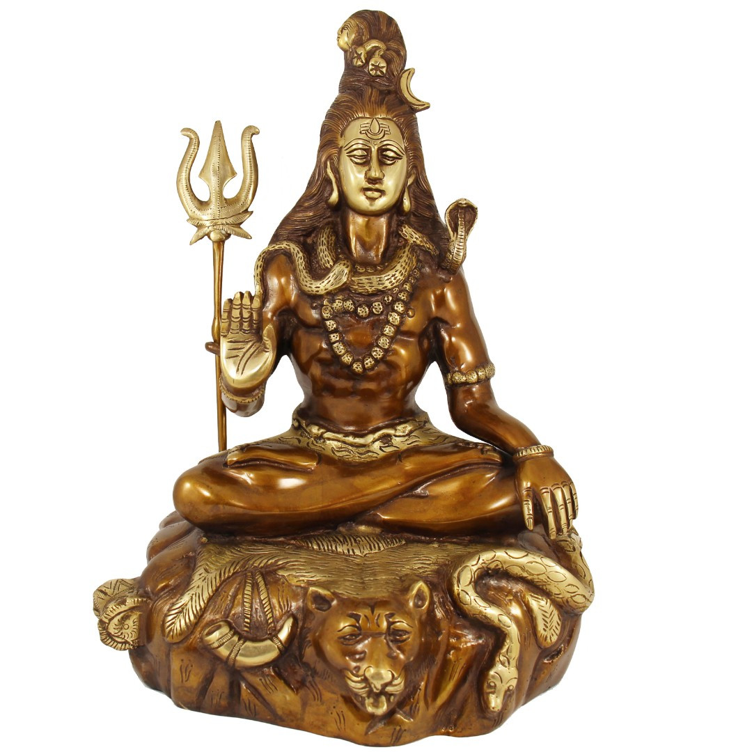Велика фігура мурти Шива висота 41 см — бронзові статуетки індійських богів продаж ціна у