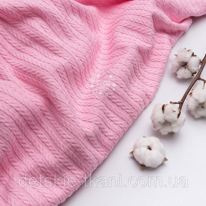 Хлопковое полотно "косичка" цвет розового зефира, ширина 230 см оптом и ...