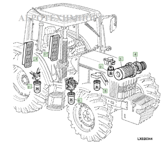 Купить Фільтри до трактора John Deere 6100, 6200, Джон Дир, повітряний ...