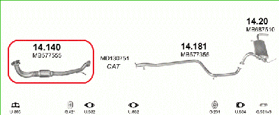 Приймальна труба MITSUBISHI | Порівняти ціни та купити на Prom.ua