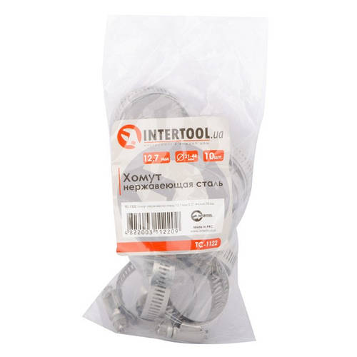 Хомут нержавеющая сталь 12,7 мм D 21-44 мм INTERTOOL TC-1122, цена 20 грн — Prom.ua (ID#1517015909)