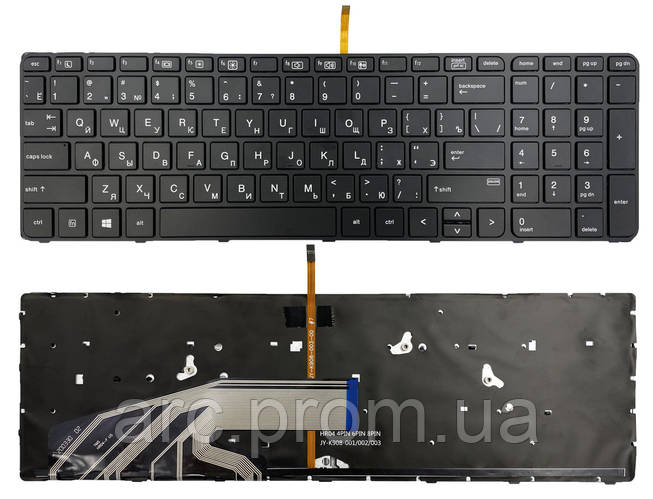 Клавиатура HP ProBook 841137-001 черная подсветка (841137-001), цена ...
