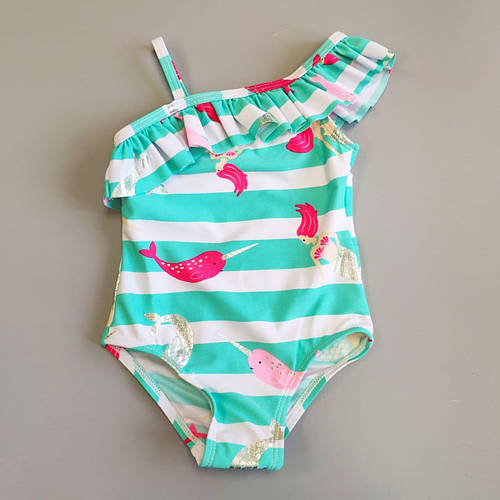 Купальник для девочек сдельный Minoti TG Swim 12 Русалки Бело-бирюзовый ...