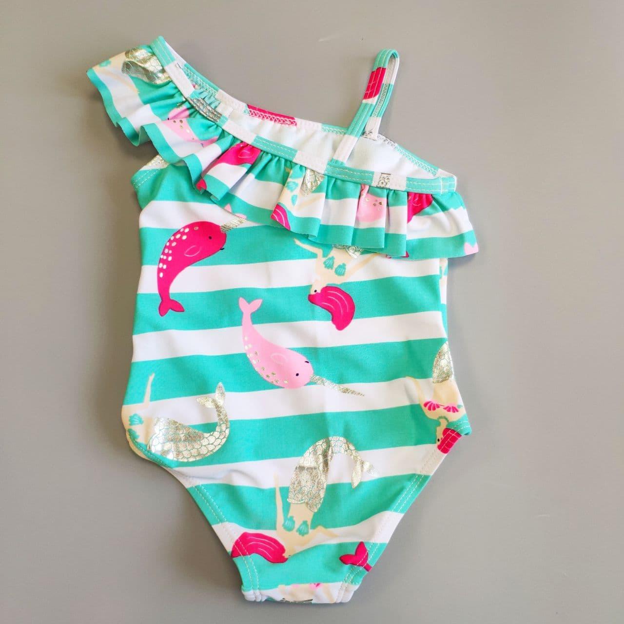 Купальник для девочек сдельный Minoti TG Swim 12 Русалки Бело-бирюзовый ...