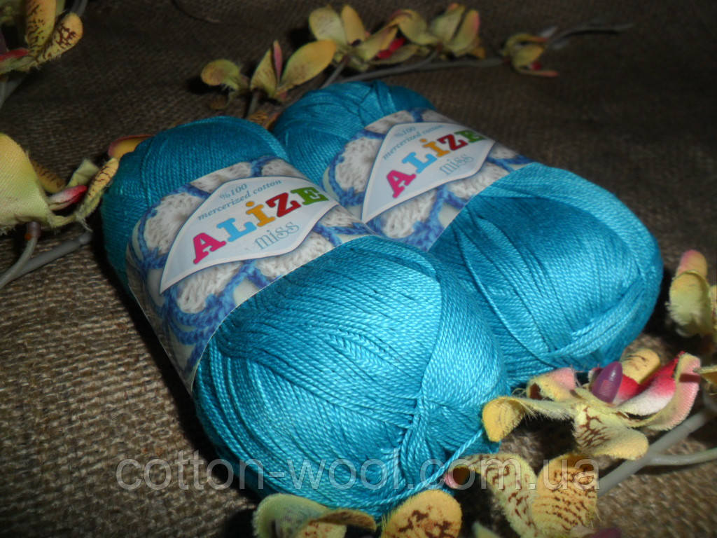 Alize Miss (Ализе Мисс) 100% мерсеризованный хлопок 16 темная бирюза ...