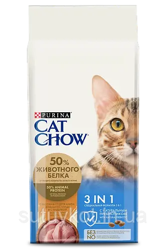 Purina Cat Chow 3 в 1 Пуріна Кет чау дорослих котів, 1,5 кг (ID ...